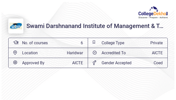 SDIMT Haridwar Admission 2024 - Dates, Form, Online Process, Fees