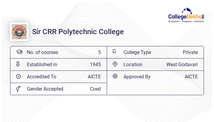 Sir CRR Polytechnic College Admission 2024 - Dates, Form, Online ...