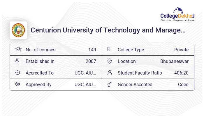 Centurion University of Technology and Management (SMCUTM), Bhubaneswar Cut Off 2024, 2023, 2022 ...