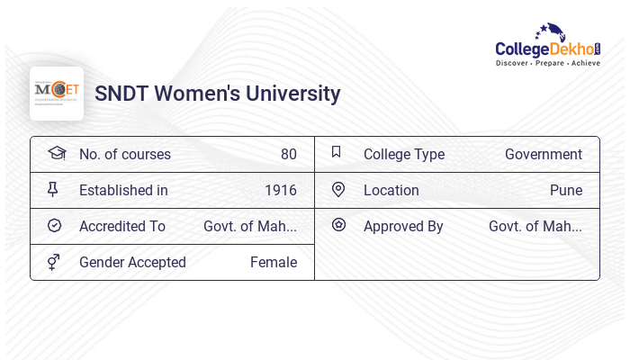 SNDT Women's University Admission 2024 - Dates, Form, Online Process, Fees