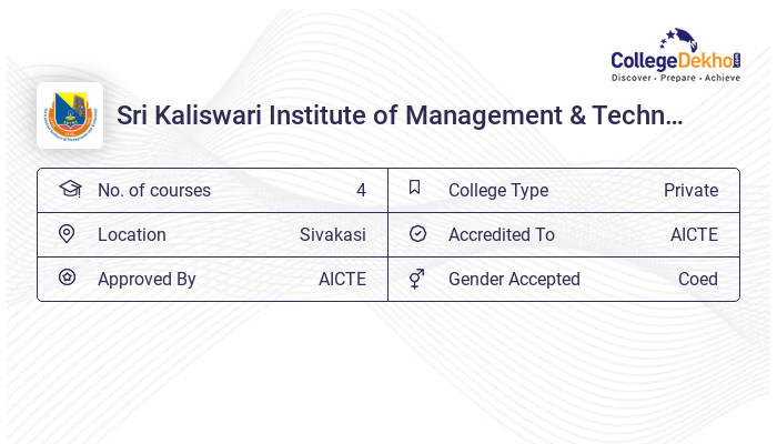 Sri Kaliswari Institute of Management & Technology Fees Structure ...
