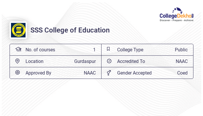SSS College of Education Fees Structure & Courses List 2024-25