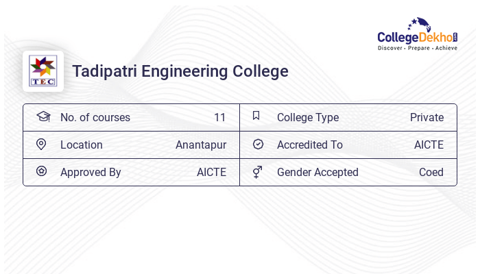 Tadipatri Engineering College Fees Structure & Courses List 2024-25