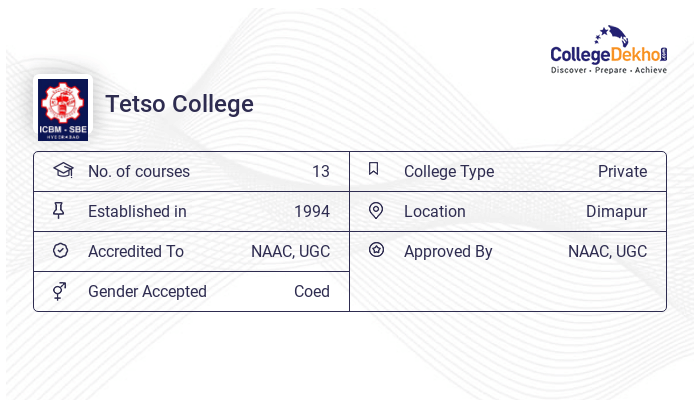 Tetso College Admission 2024 - Dates, Form, Online Process, Fees
