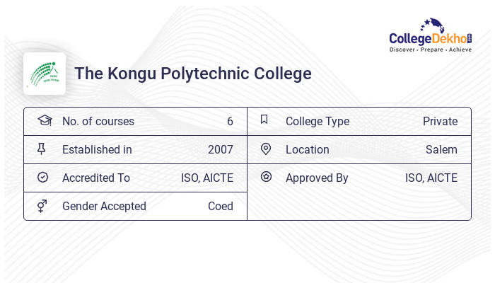 The Kongu Polytechnic College - Admission 2024, Fees, Courses ...