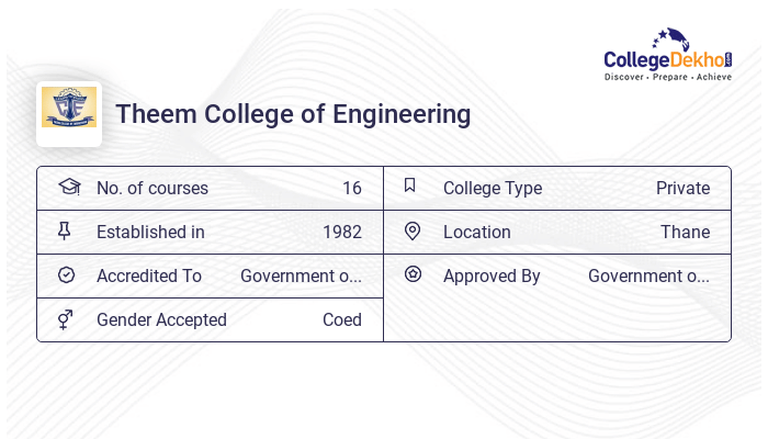 Theem College of Engineering Thane - Admission 2024, Fees, Courses ...