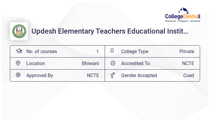 Updesh Elementary Teachers Educational Institute Fees Structure ...
