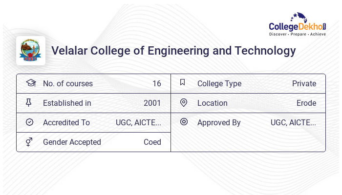 VCET Erode - Admission 2024, Fees, Courses, Placement, Ranking