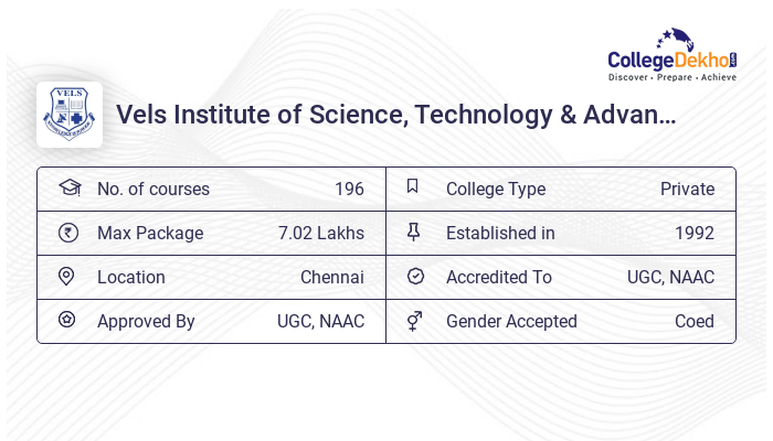 VELS University, Chennai - Vels Institute of Science, Technology ...