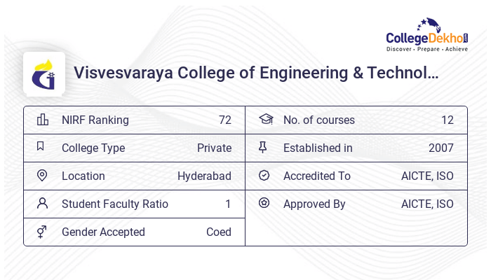 VCET Hyderabad - Admission 2024, Fees, Courses, Placement, Ranking