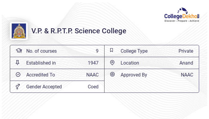 V.P. & R.P.T.P. Science College Admission 2024 - Dates, Form, Online ...