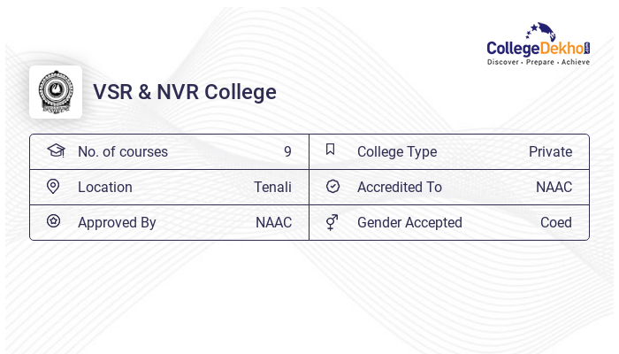 VSR & NVR College - Admission 2024, Fees, Courses, Placement, Ranking