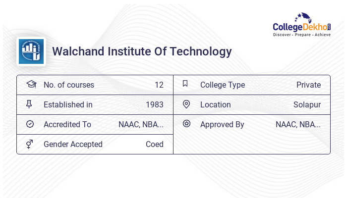Walchand Institute Of Technology MHT CET Cut Off 2023, 2022, 2021