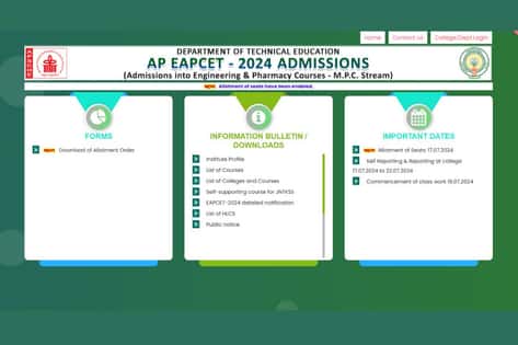 AP EAMCET Seat Allotment Result 2024 (Released): First phase allotment ...