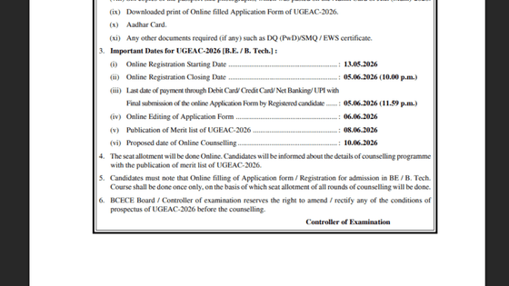 BCECE UGEAC B.Tech Merit List 2026 LIVE Updates: Ranks to be declared ...