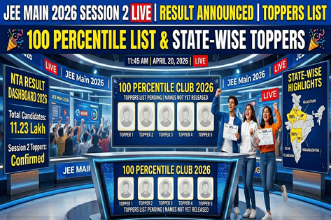 JEE Main Toppers List 2026 Session 2 (OUT) LIVE: 100 Percentile List ...