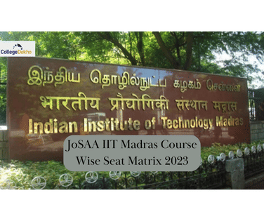 JoSAA IIT Madras Course Wise Seat Matrix 2023 | CollegeDekho
