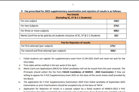 Karnataka 2nd PUC Supplementary Date Sheet 2023 (Out): Check Exam ...
