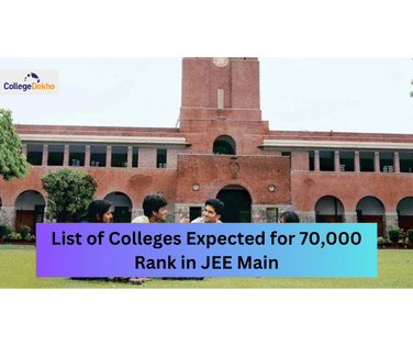 List of Colleges Expected for 70,000 Rank in JEE Main 2026 | CollegeDekho