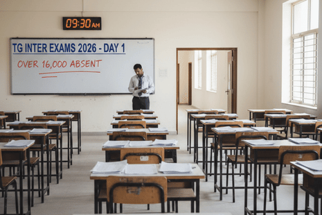 TG Inter Exams 2026: Over 16,000 students skip on Day 1; Grace time ...