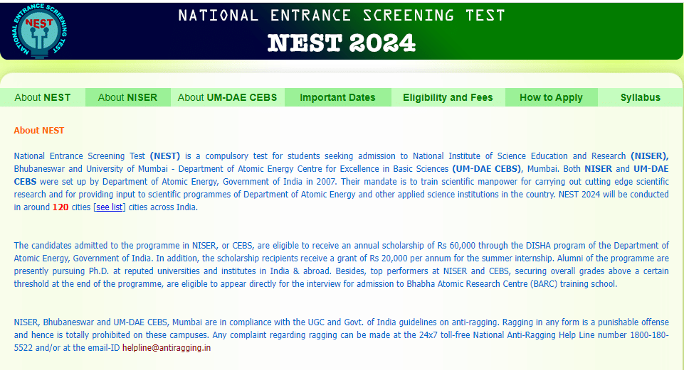 NEST 2024 Exam: Dates, Application Form (Soon), Eligibility, Pattern ...