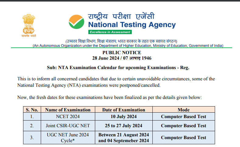 CSIR NET 2024: Revised Exam Dates (July 25- 27), Admit Card, Syllabus ...